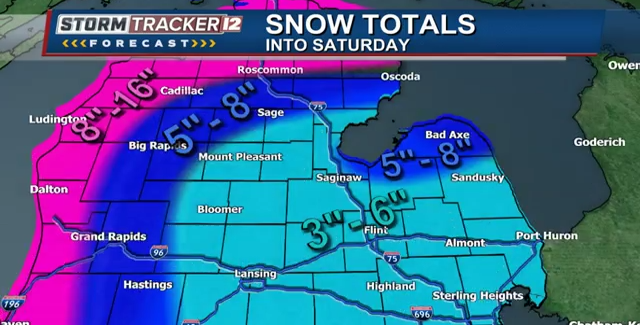 Blizzard and Winter Storm warnings continue for Mid-Michigan | Weather ...
