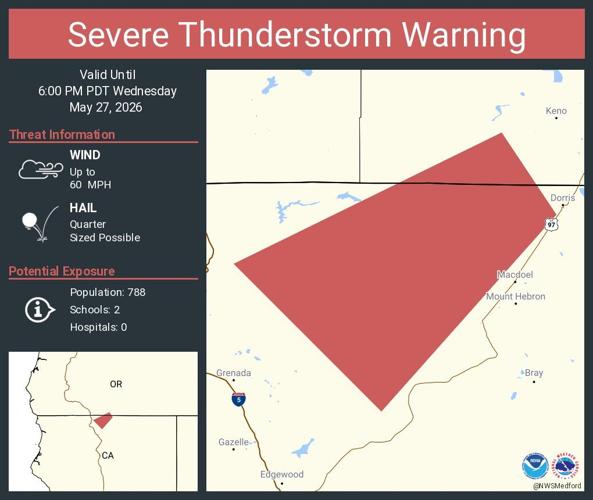 National Weather Service issues Severe Thunderstorm Warning in Siskiyou ...