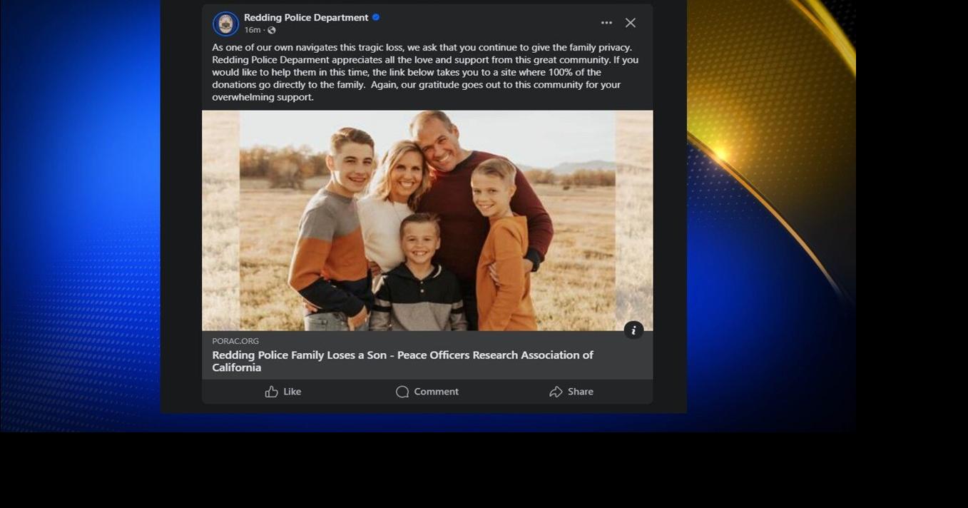 Redding Police Officer's family mourns loss of son who died in the ...