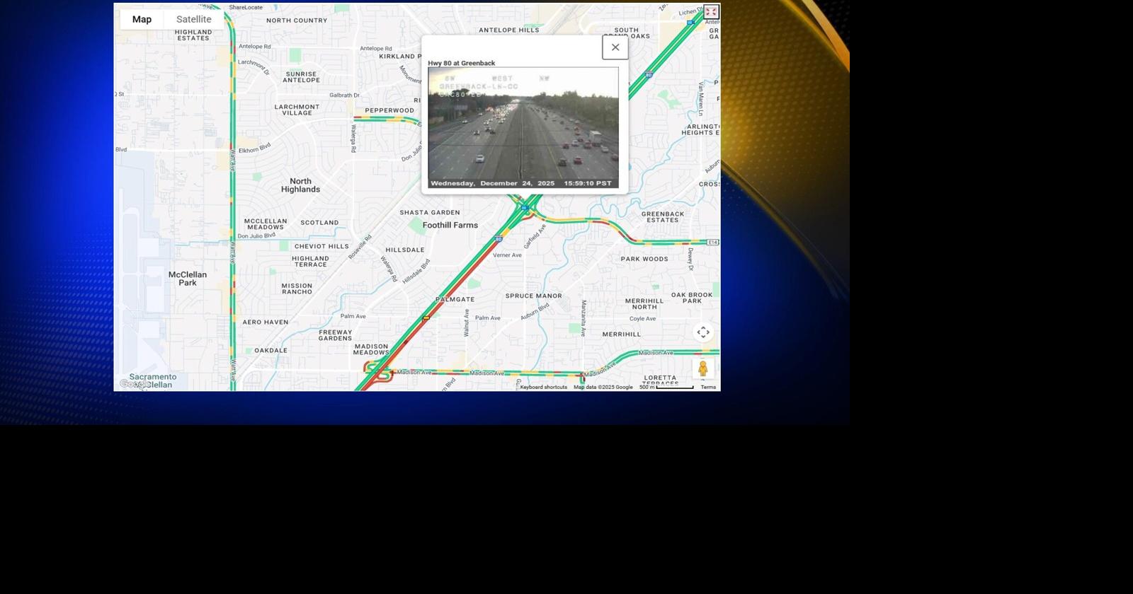 Lane closed on eastbound I-80 near Greenback Lane after crash | News ...