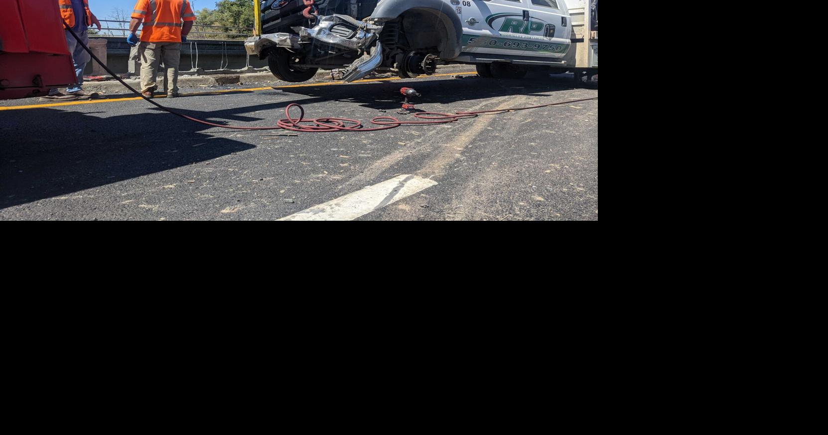 Car crashed into bridge guardrail on Skyway at Honey Run Road Friday ...