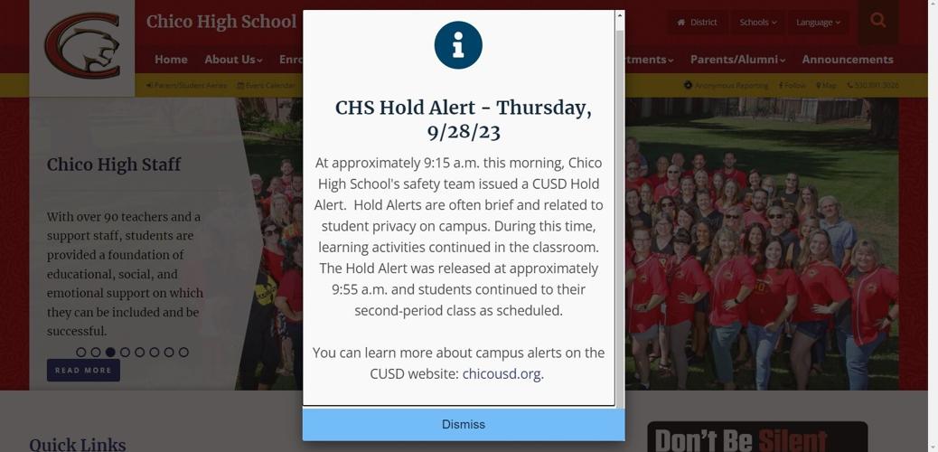 Chico High School safety team issues hold alert Thursday morning | News ...