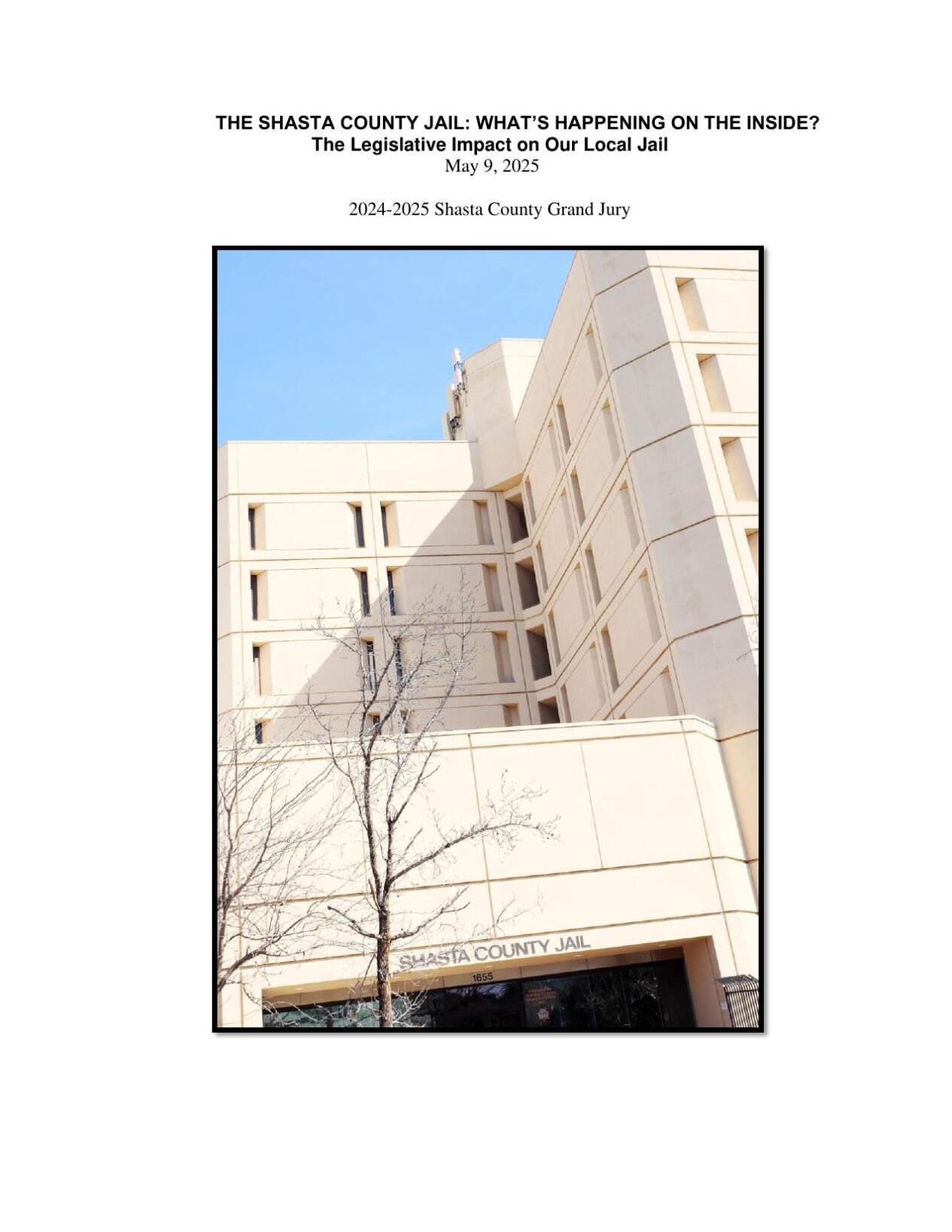 2024-2025 Shasta County Grand Jury report on Shasta County Jail | News ...