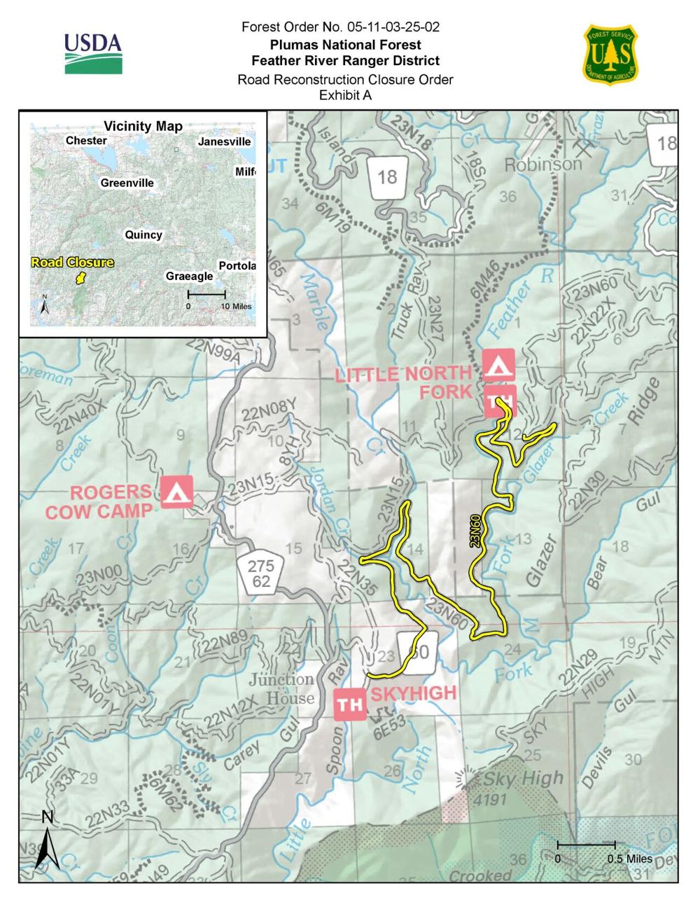 United States Forest Service issues closure order for Forest Road 23N60 ...