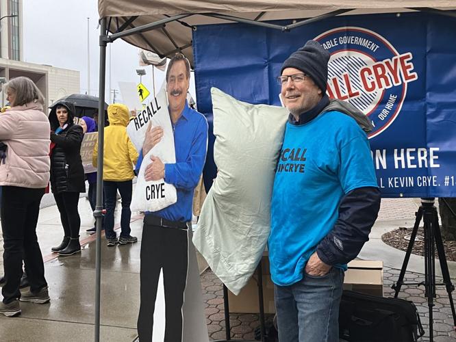 About a hundred rally for the Recall Kevin Crye Campaign ahead of first ...