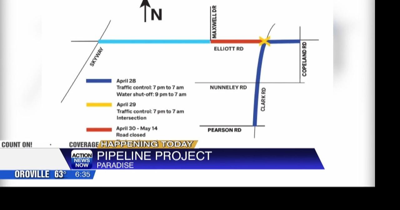 Elliott Road closures begin for Paradise Pipeline Project | Video ...