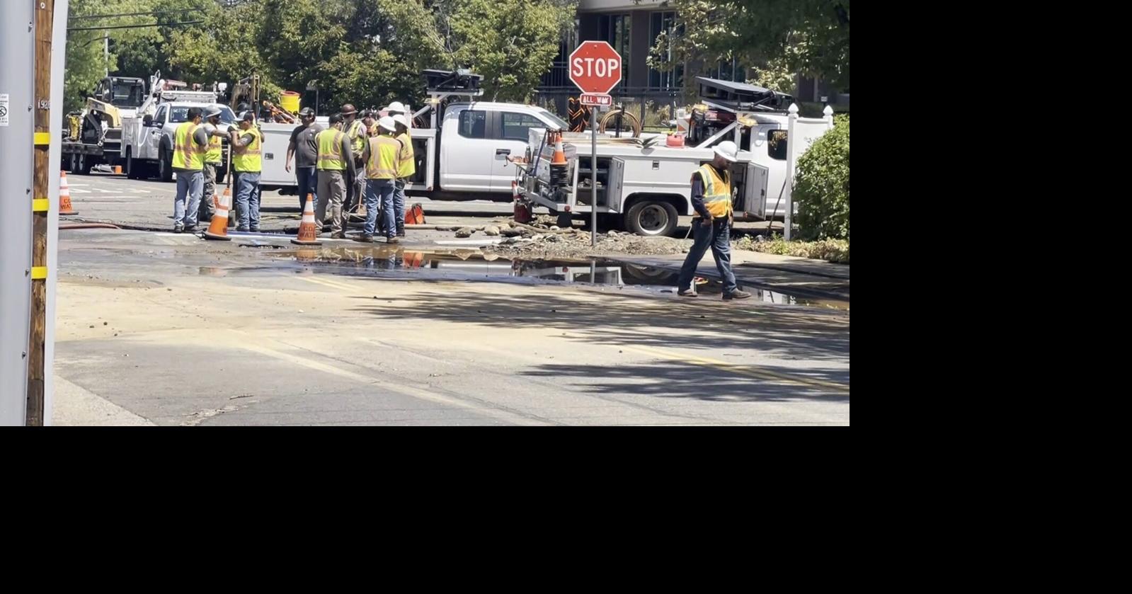 City of Redding Public Works crews working to repair broken water main ...