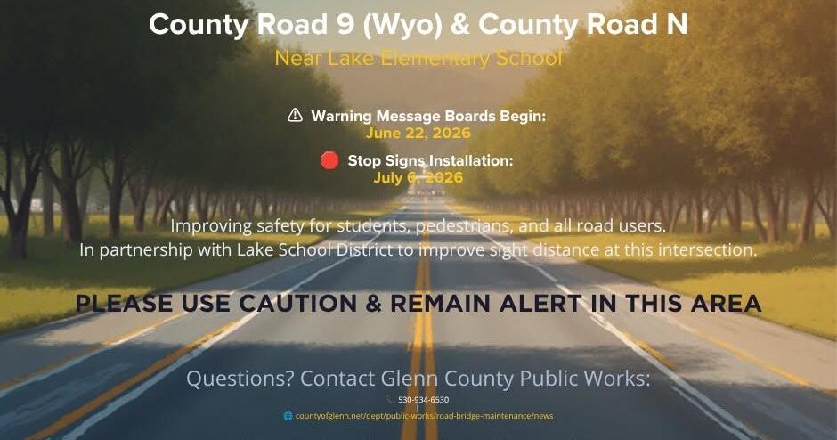 Glenn County adding stop signs near Lake Elementary School | News ...