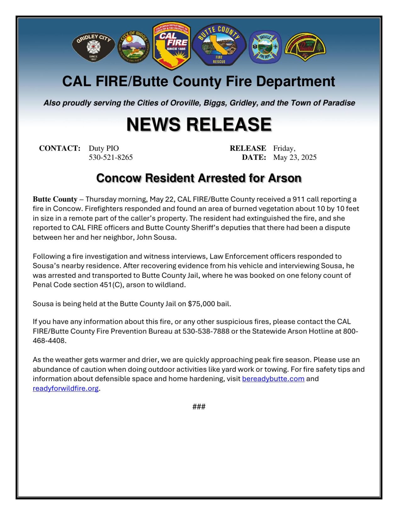 Concow man arrested for setting arson fire on neighbor's property ...