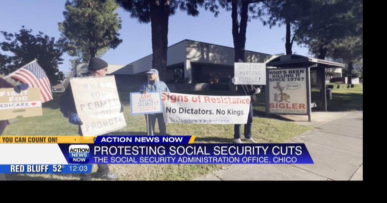 Protestors gather in front of Social Security Administration Office in ...