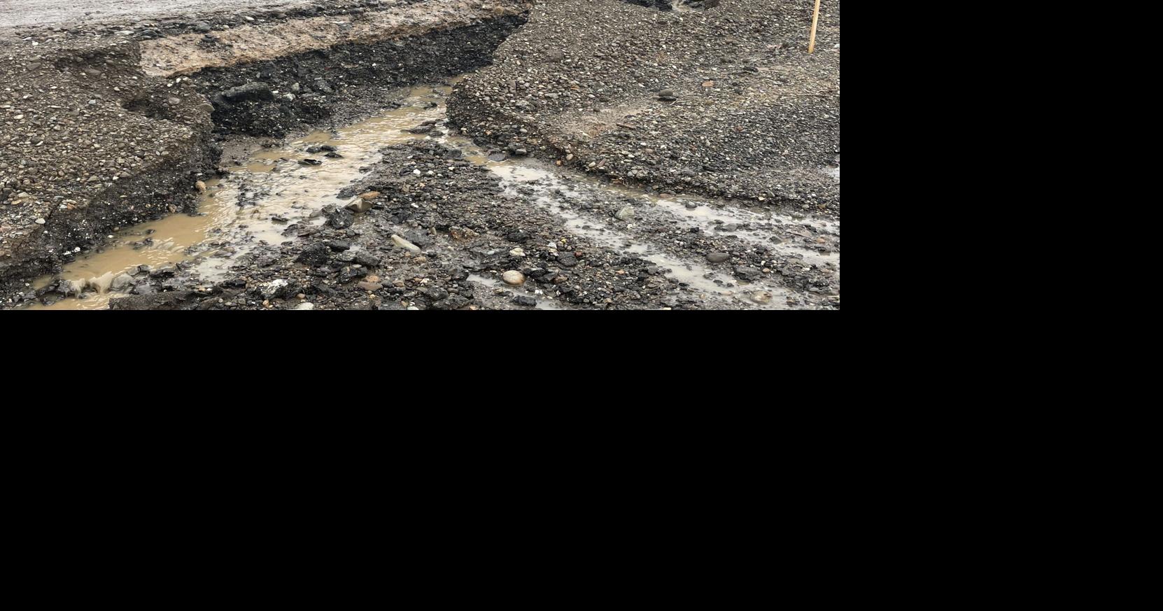 Winter storm causing heavy erosion on a newly rebuilt section of ...