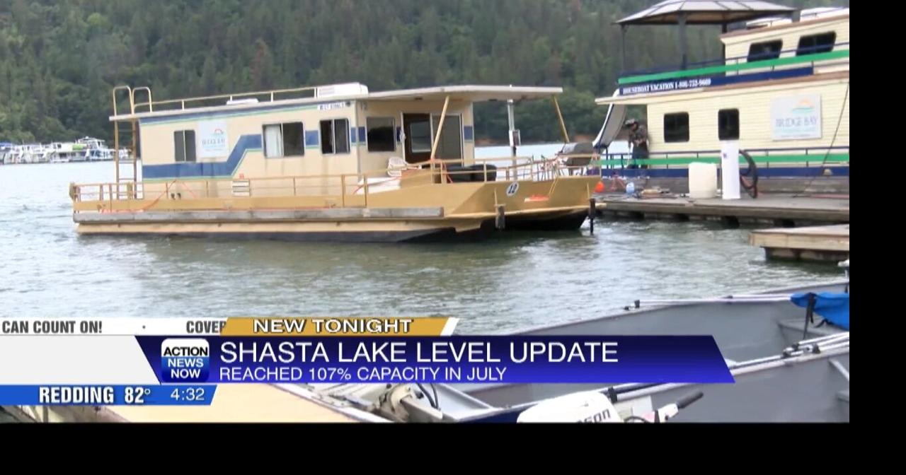 Water levels at Lake Shasta north of Redding reaches full pool | Video ...