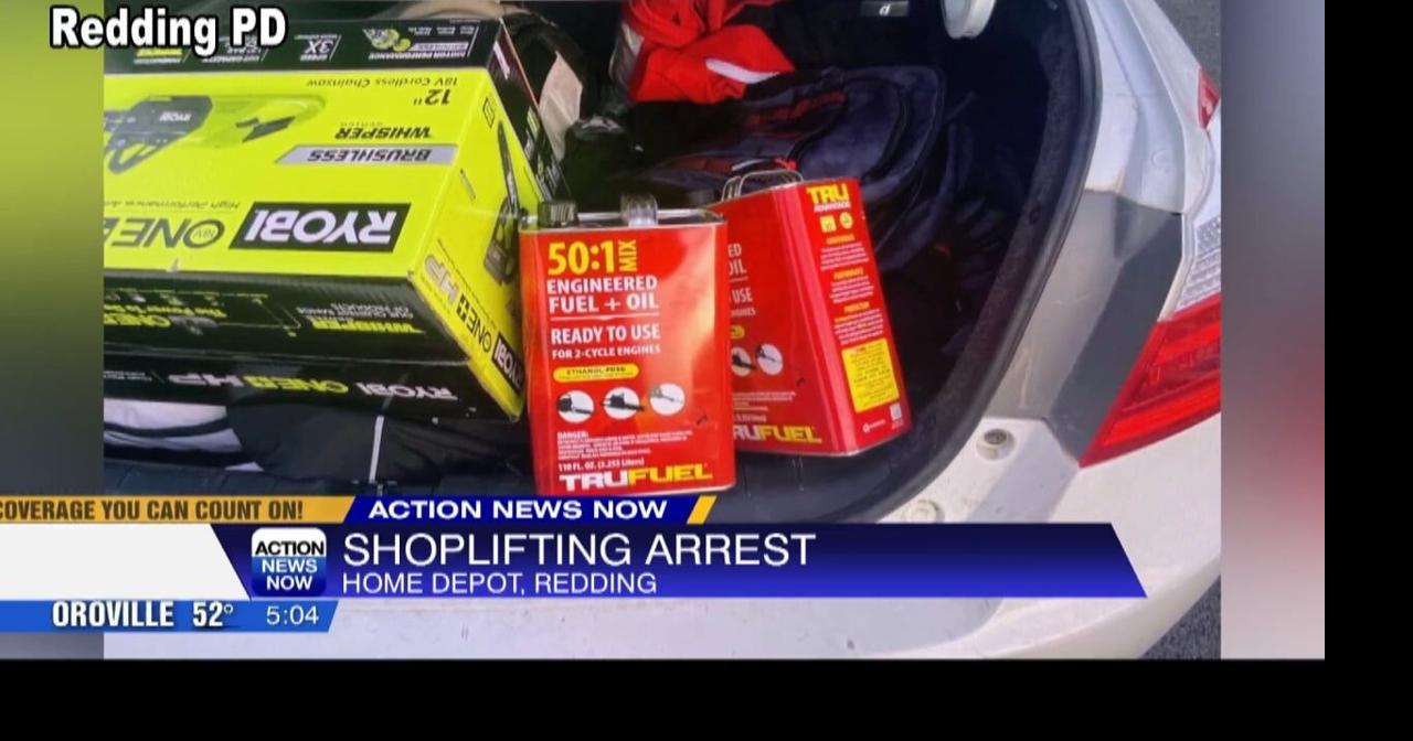 Police detain shoplifting suspect outside Redding Home Depot | Video ...