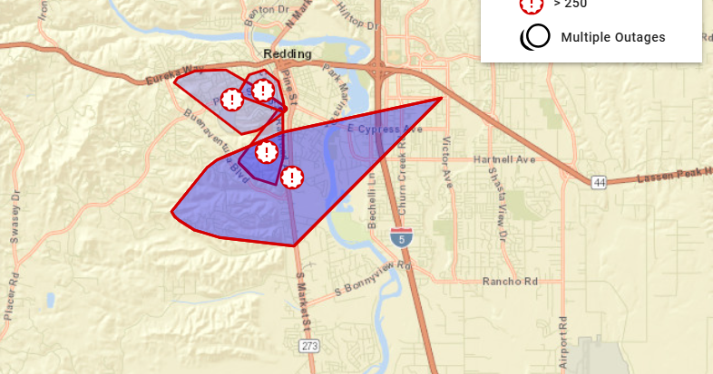 Power outage affects over 2,700 customers in Redding | News ...