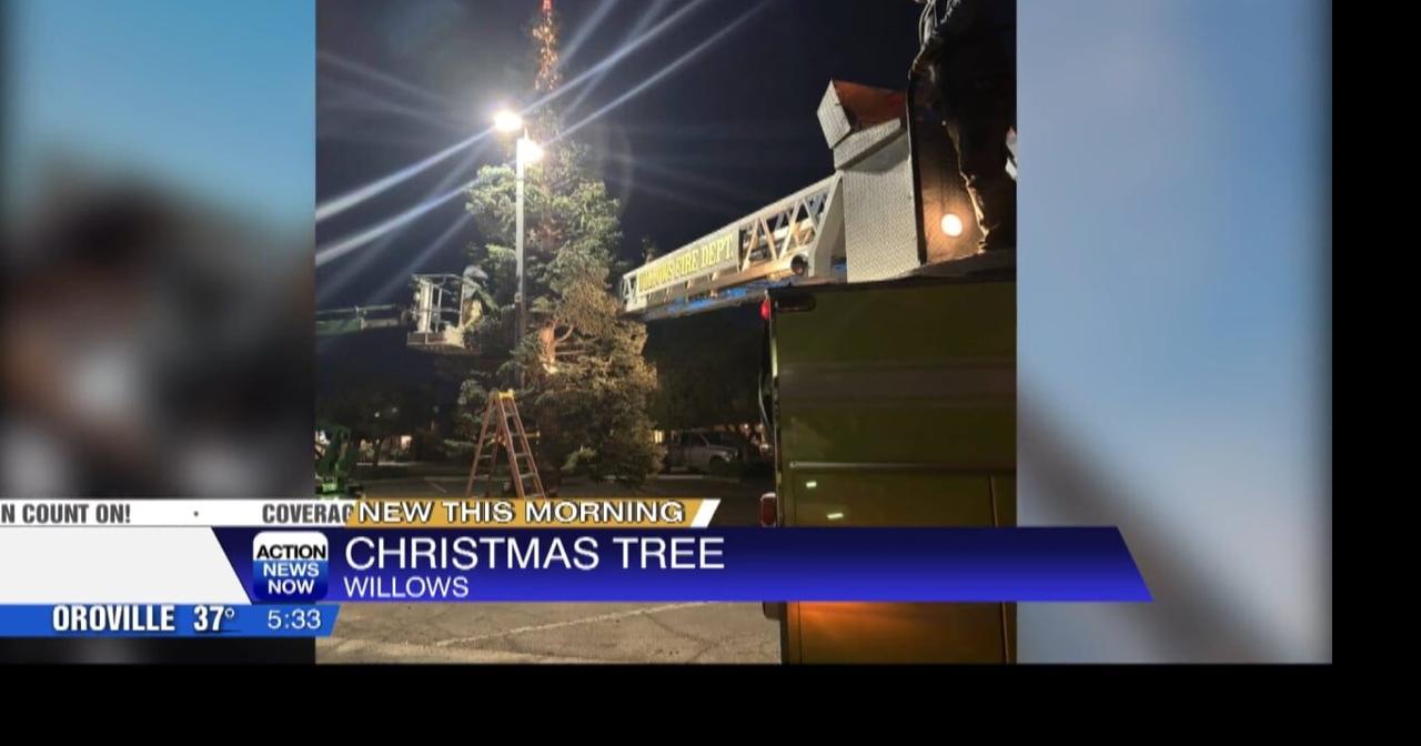 Willows Fire Department helps set up city's Christmas tree | Video ...