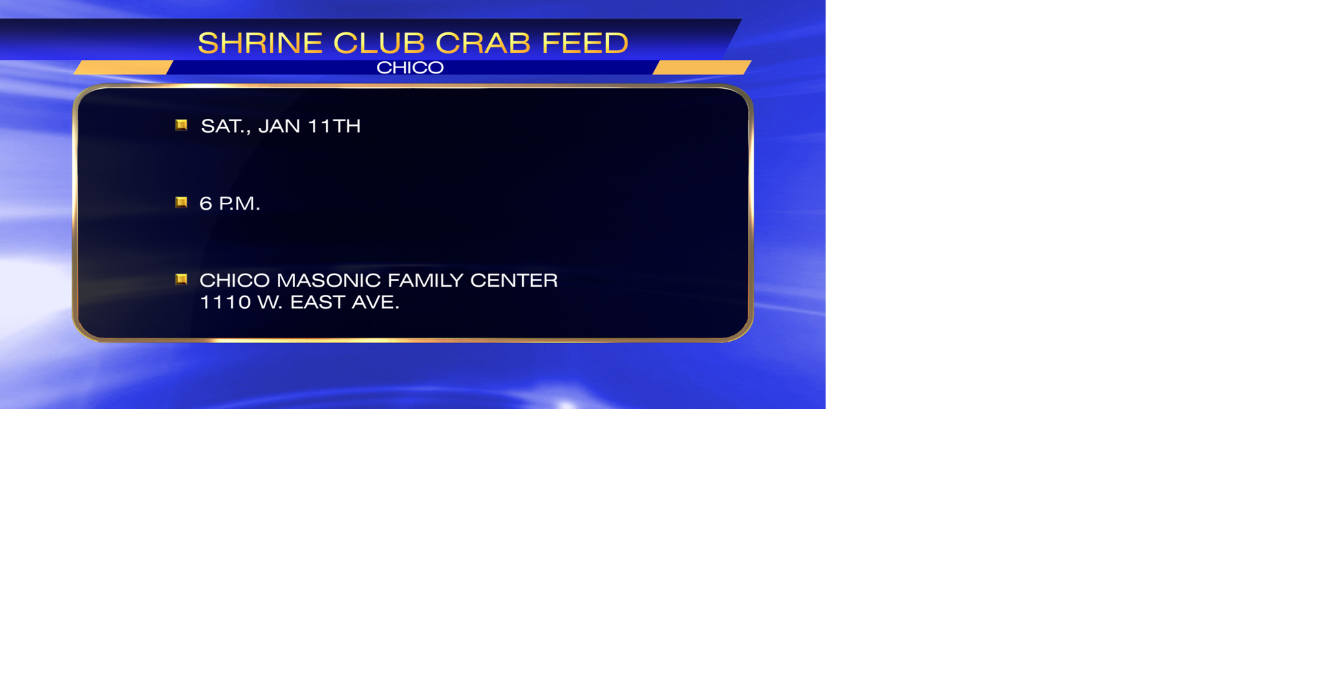 Chico Shrine Club's annual crab feed fundraiser set for this weekend ...