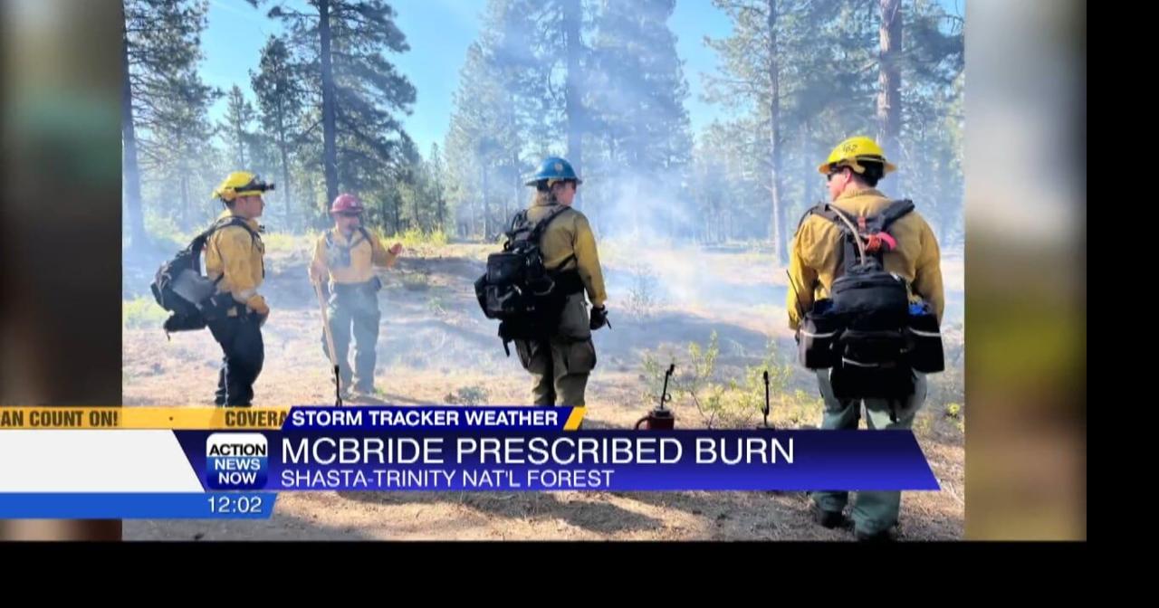United States Forest Service crews conducting prescribed burn near City ...