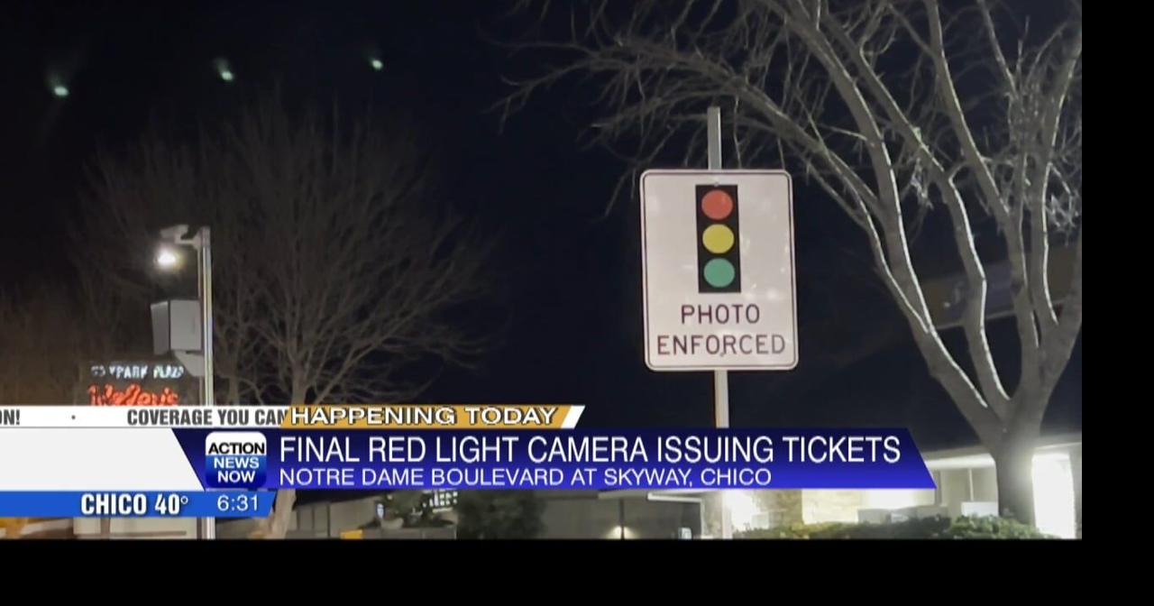 Final red light camera in Chico ends warning period | Video ...