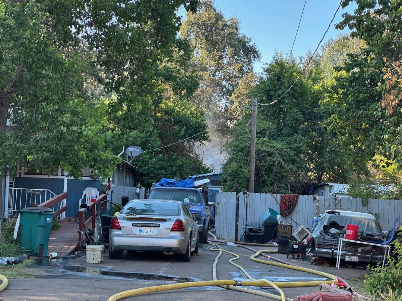 Chico Fire Department, CAL FIRE Butte Unit battling shed and debris ...