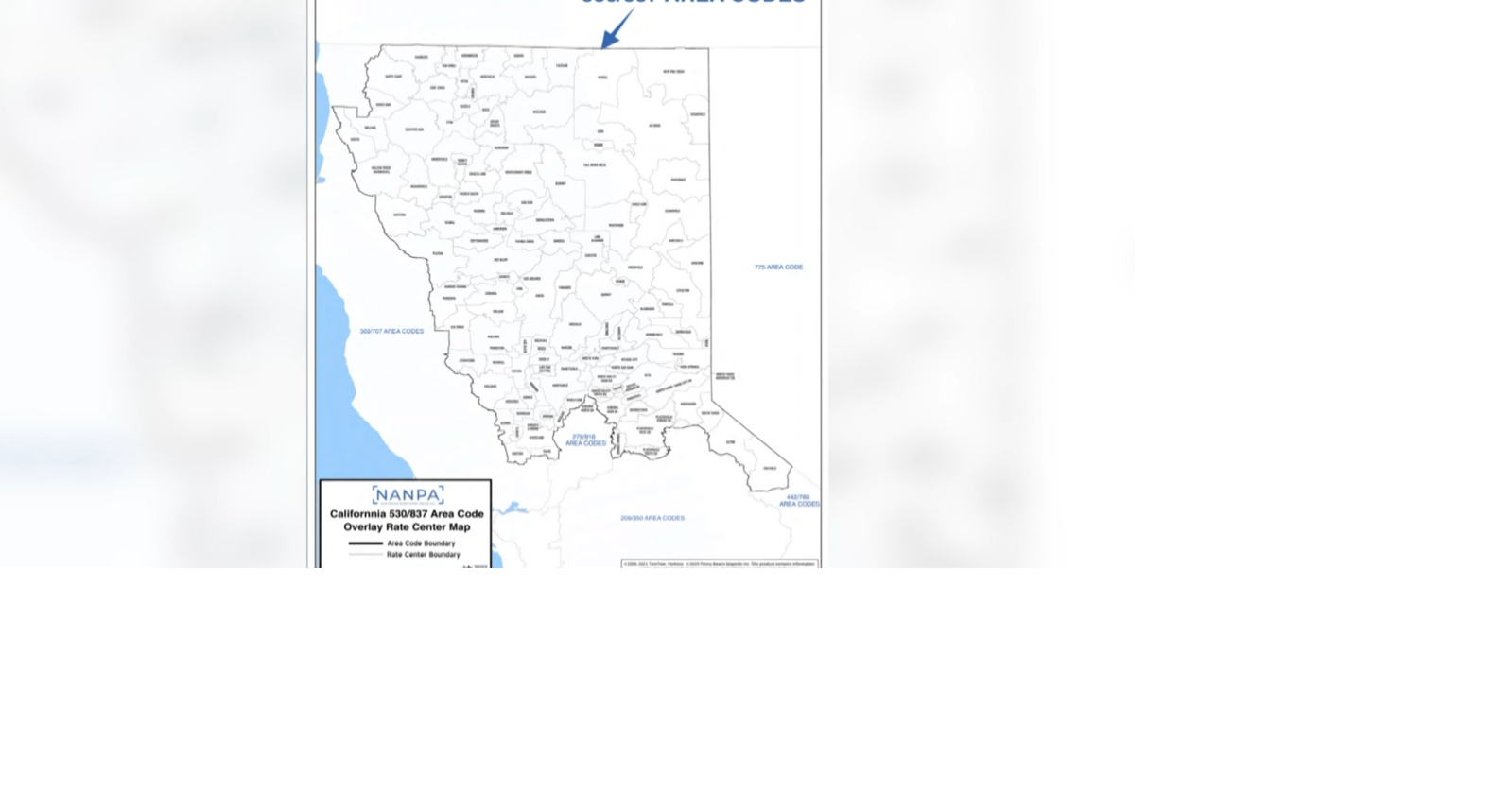 New 837 area code overlay for areas serviced by the 530 area code ...