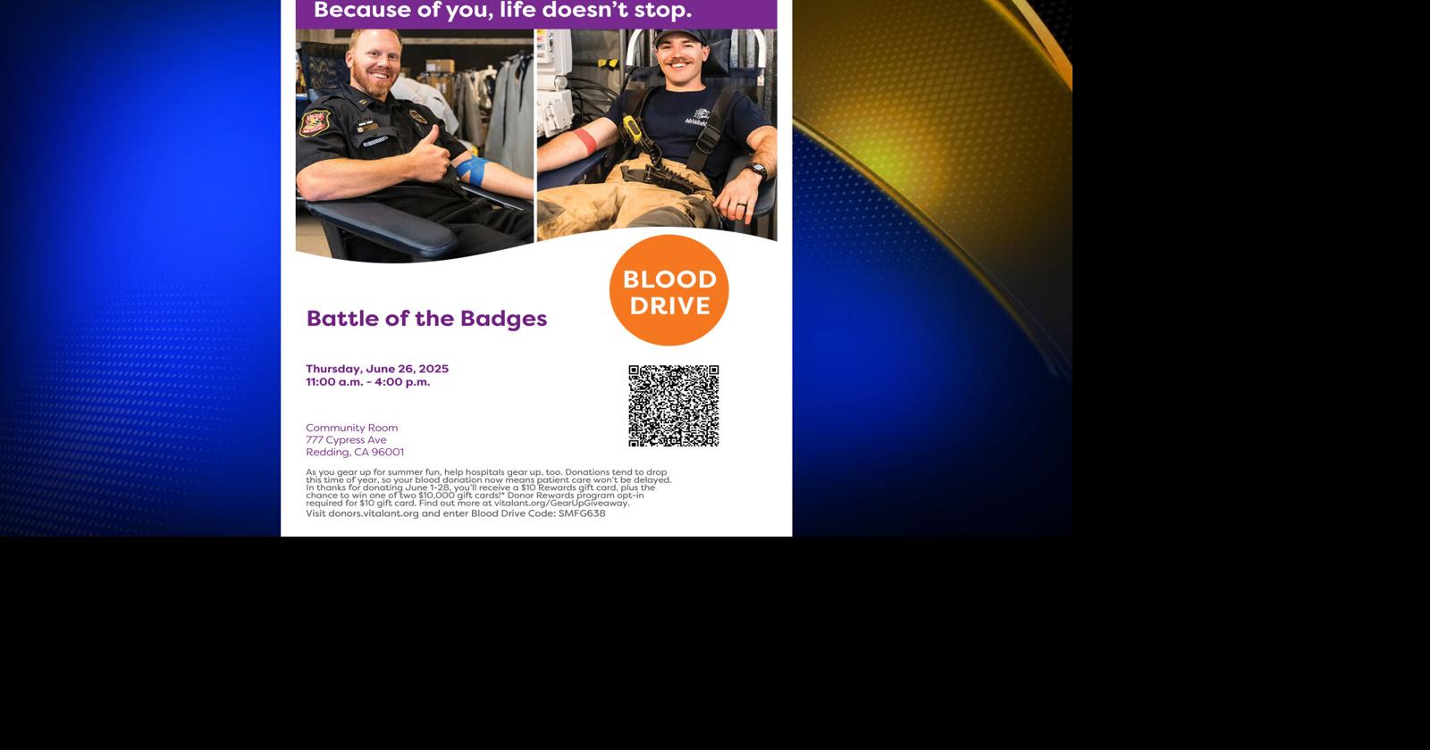Battle of the Badges Blood Drive taking place in Redding June 26 | News ...