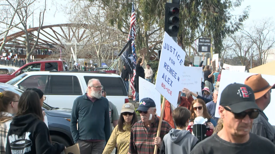 Demonstrators protest ICE enforcement, show support for Renee Good and ...