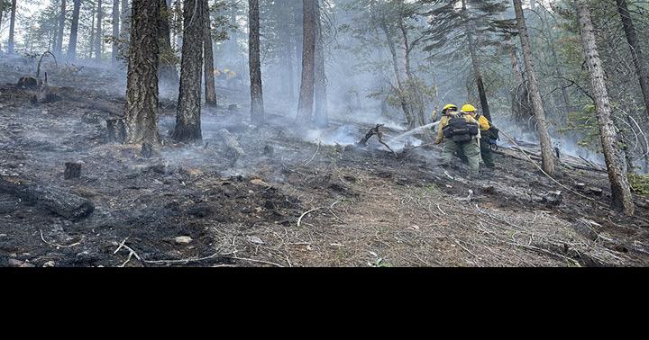 USFS firefighters work to contain lightning fire in Plumas National ...
