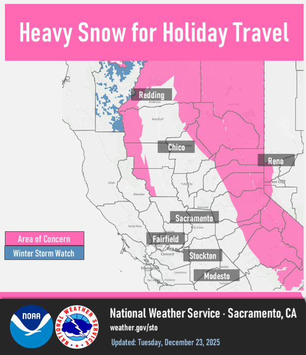 Caltrans issues traffic alert for upcoming series of storms bringing strong winds, snow, and ...