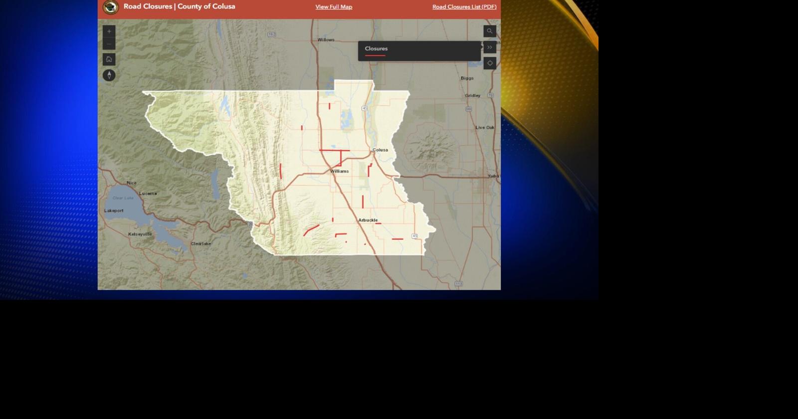 Colusa County unveils map for real-time road closures | News ...