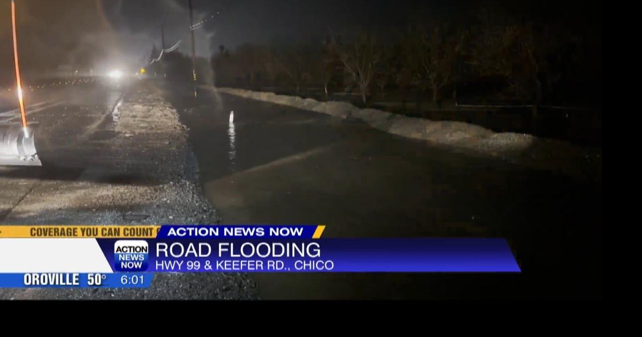Highway 99 closed due to flooding north of Chico | Video ...