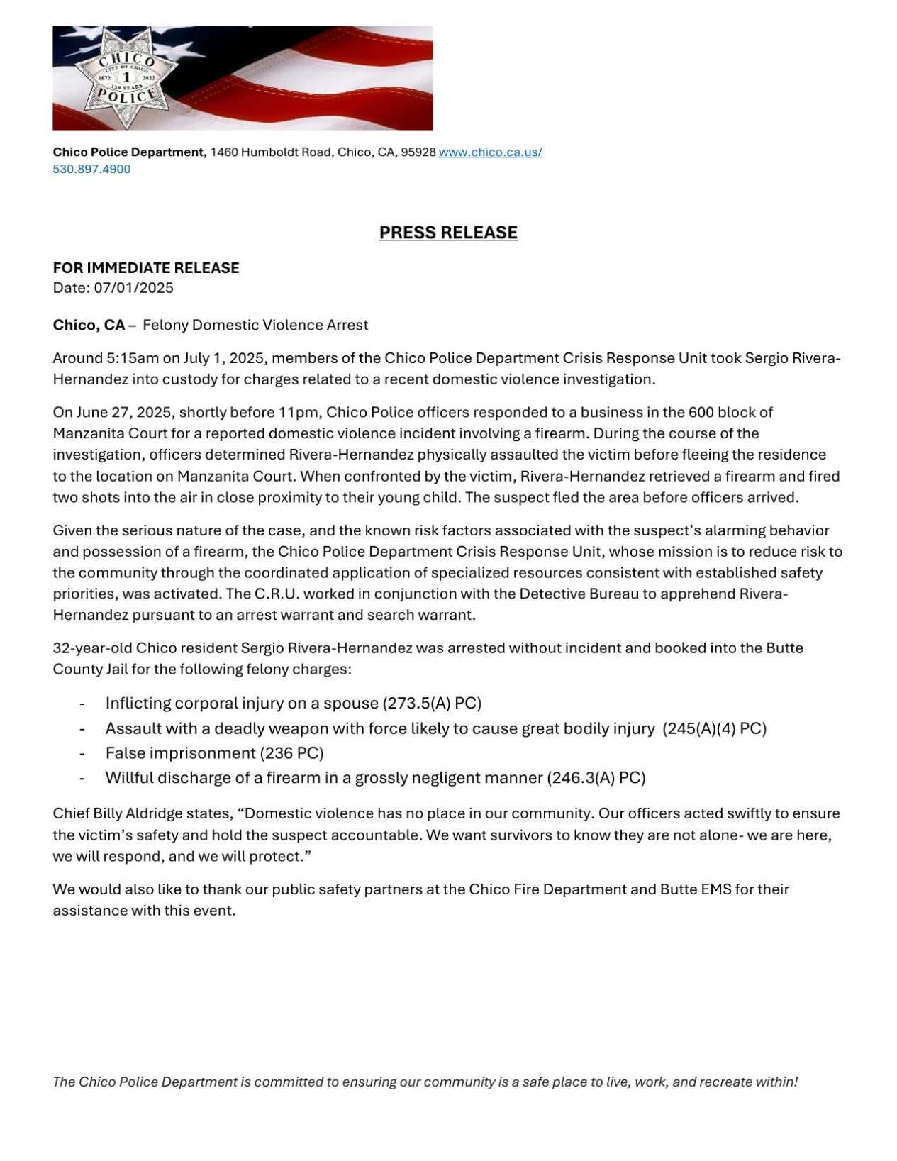 Chico Police arrest man who discharged firearm during domestic violence ...