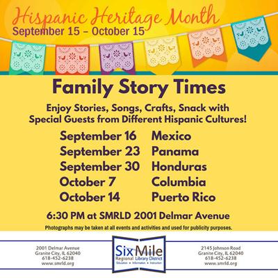 Hispanic Heritage Month: Family Story Times | | advantagenews.com