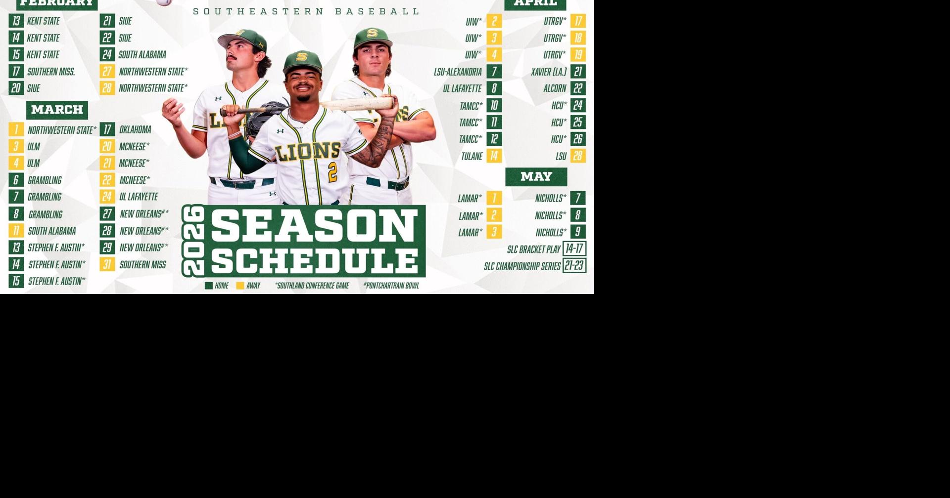 BASEBALL: Southland champ SLU Baseball releases full 2026 schedule ...