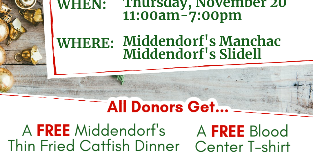 Middendorf's hosts holiday blood drive on Thursday, offers free thin ...
