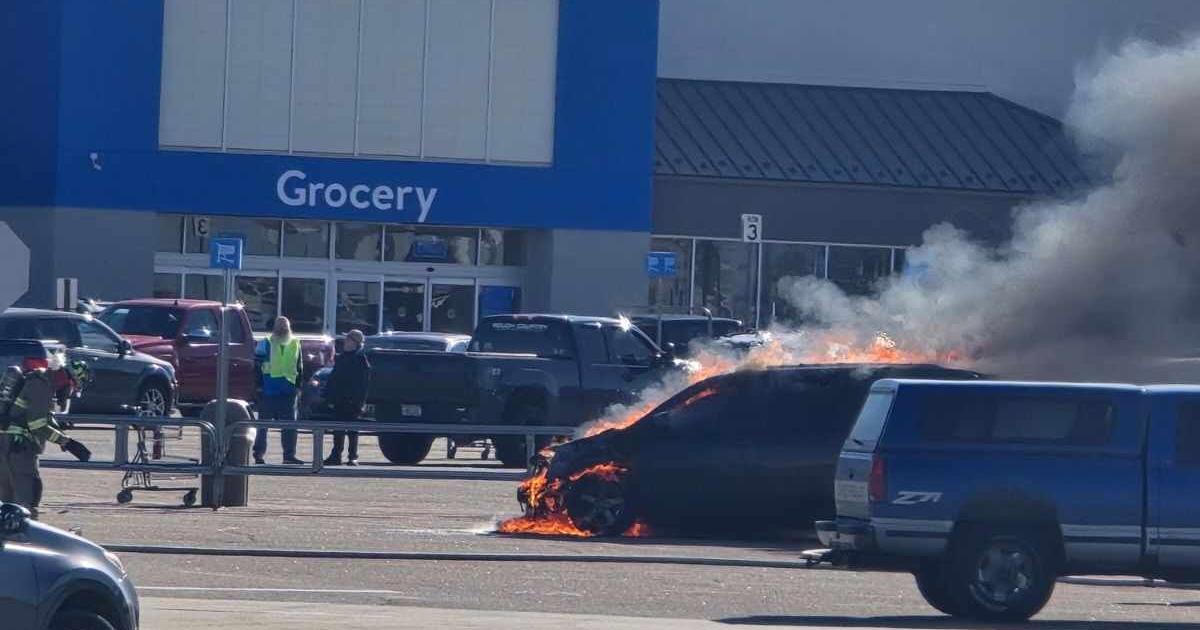 Vehicle totaled after inexplicably starting fire at Walmart | Local ...