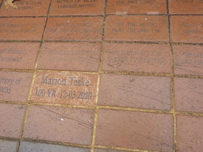 Teske gets City Park stage brick for 100th birthday | Local News ...