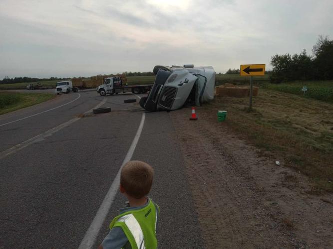 Highway 64 closed for several hours after semi tips over | News ...