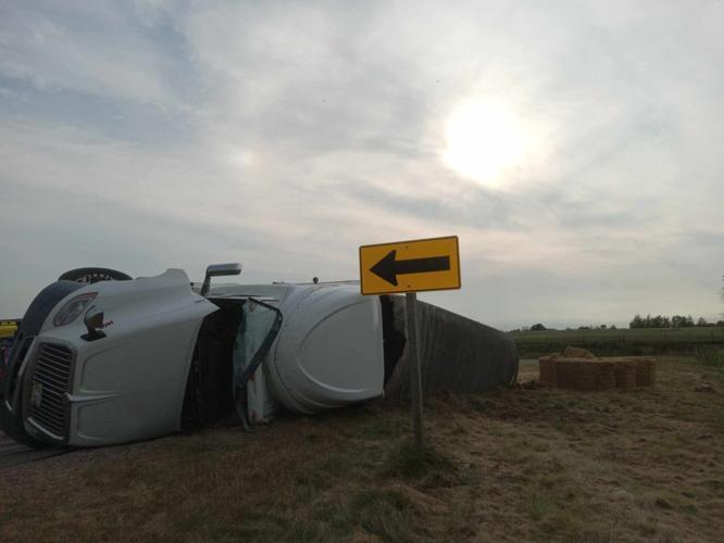 Highway 64 closed for several hours after semi tips over | News ...