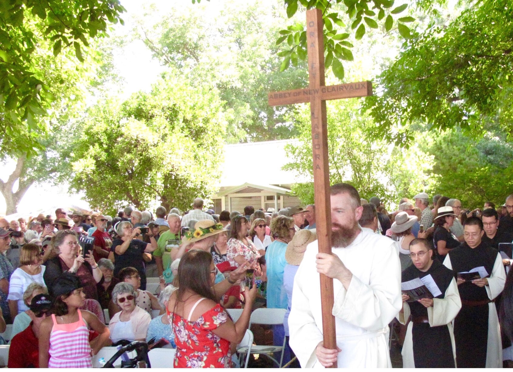 Father Schwan leads annual Blessing of the Grapes at New Clairvaux ...