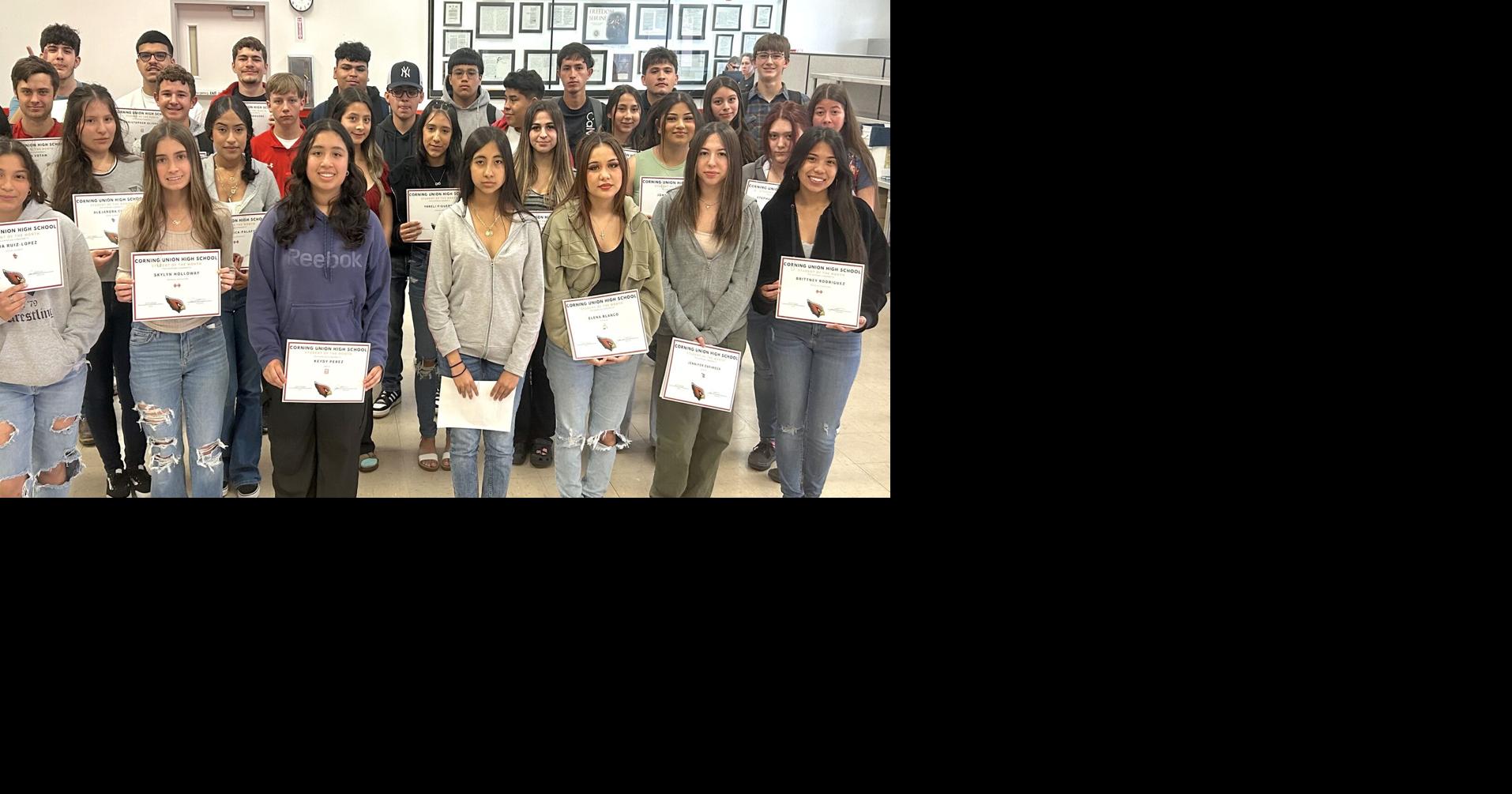 Corning High School recognizes students of the month | Corning Observer ...