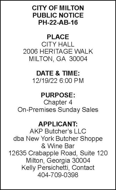 Public Notice - Alcoholic Beverage License Application | Legal Notices ...