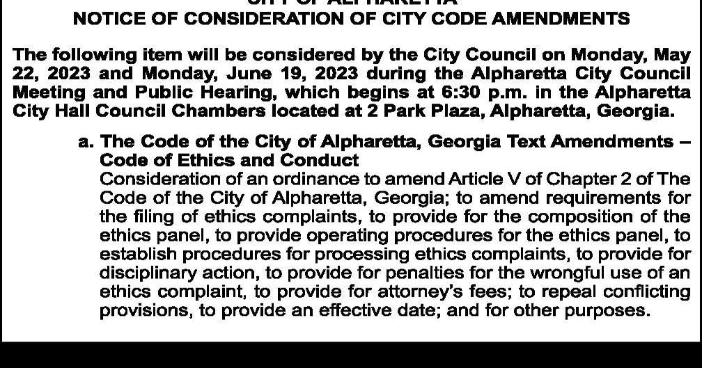 Notice of Consideration of City Code Amendments | Legal Notices ...