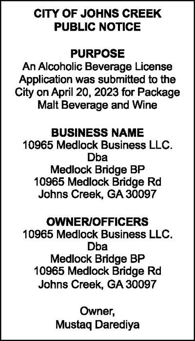 Public Notice: Alcohol Beverage License Application | Legal Notices ...