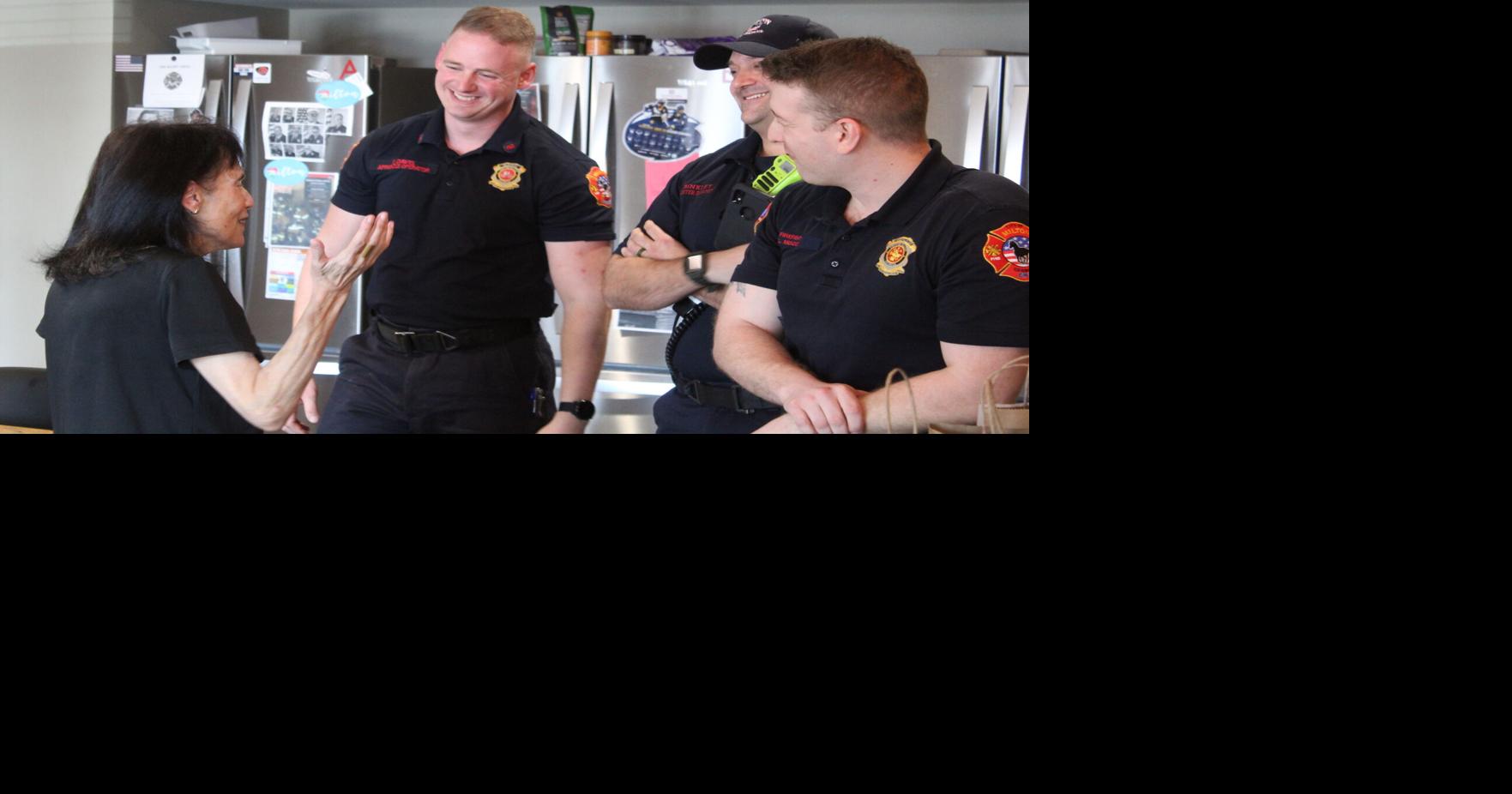 Woman reunites with Milton firefighters who saved her life | Community ...