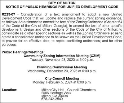 Notice of Public Hearings | Legal Notices | appenmedia.com