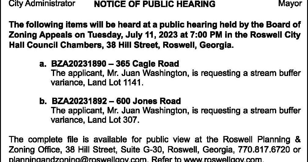 Notice of Public Hearing | Legal Notices | appenmedia.com