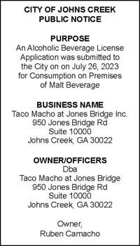Public Notice: Alcohol Beverage License Application | Legal Notices ...