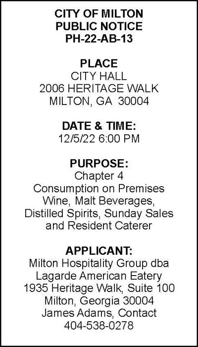 Public Notice - Alcoholic Beverage License Application | Legal Notices ...