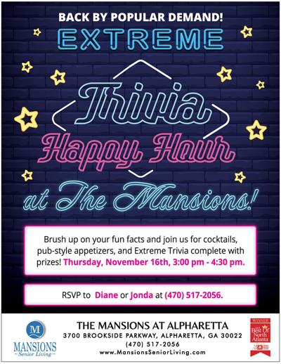 The Mansions at Alpharetta Extreme Triva Happy Hour | Calendar ...
