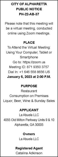 Public Notice: Alcohol Beverage License Application | Legal Notices ...